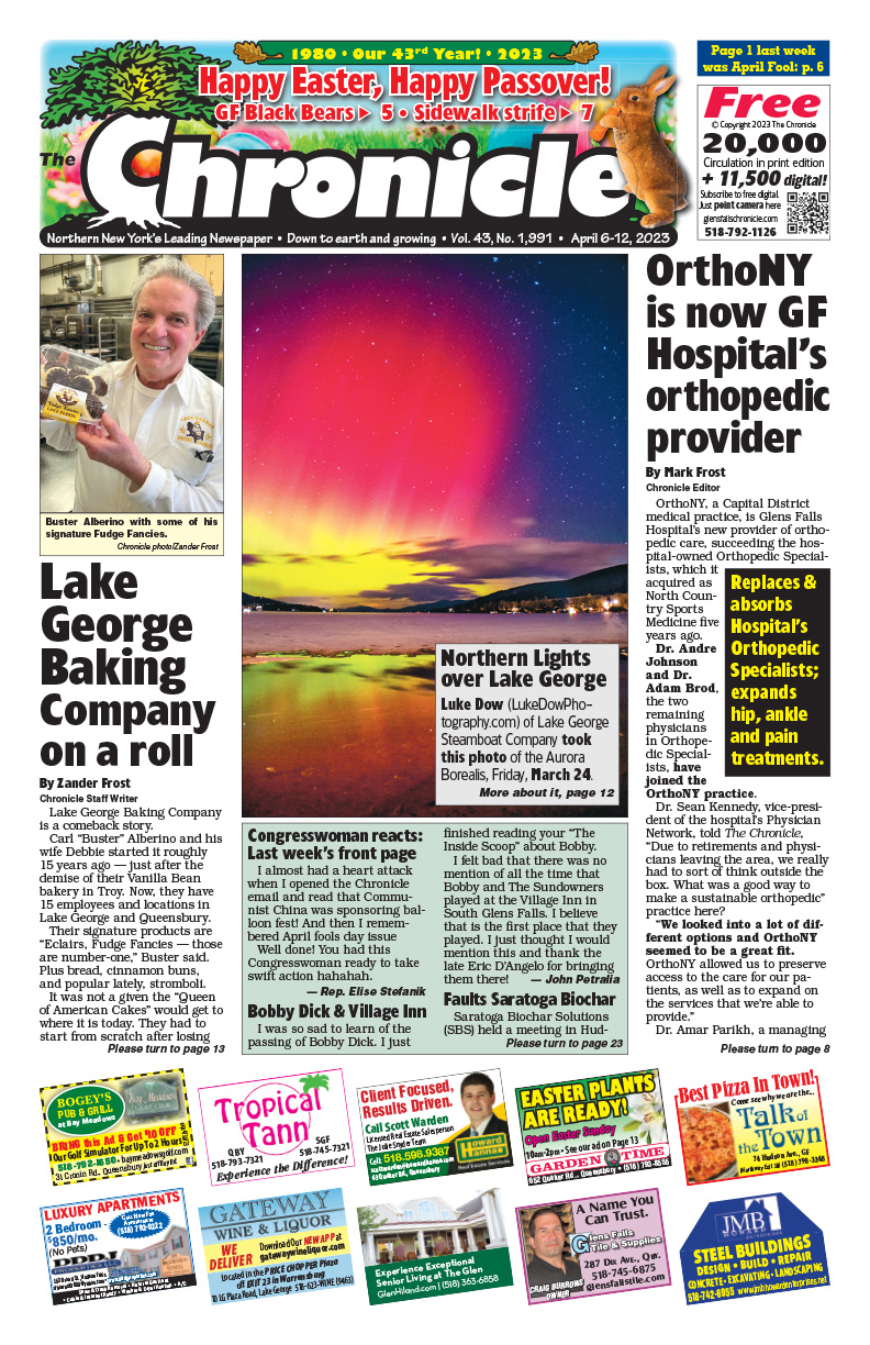 Our April 6 front page | Glens Falls Chronicle Our April 6 front page | Glens Falls Chronicle